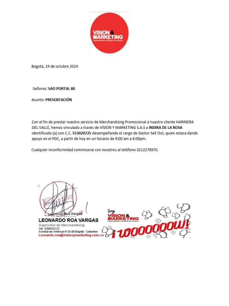 Carta Indira de La Rosaa | PDF