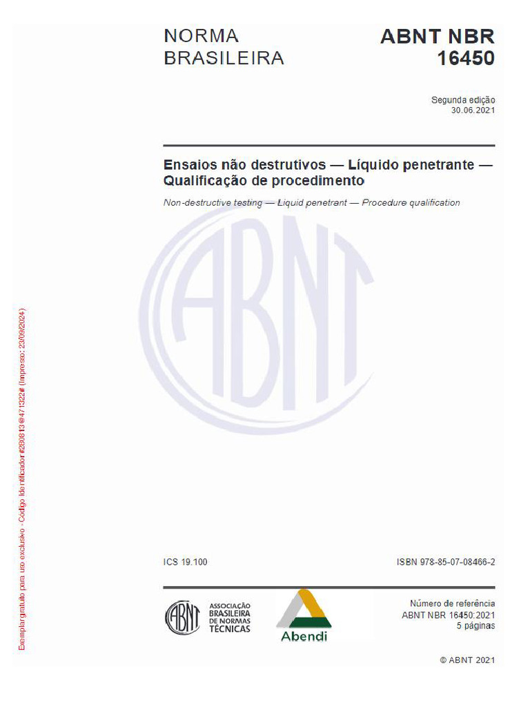 Abnt NBR - 16450 - 2021 | PDF