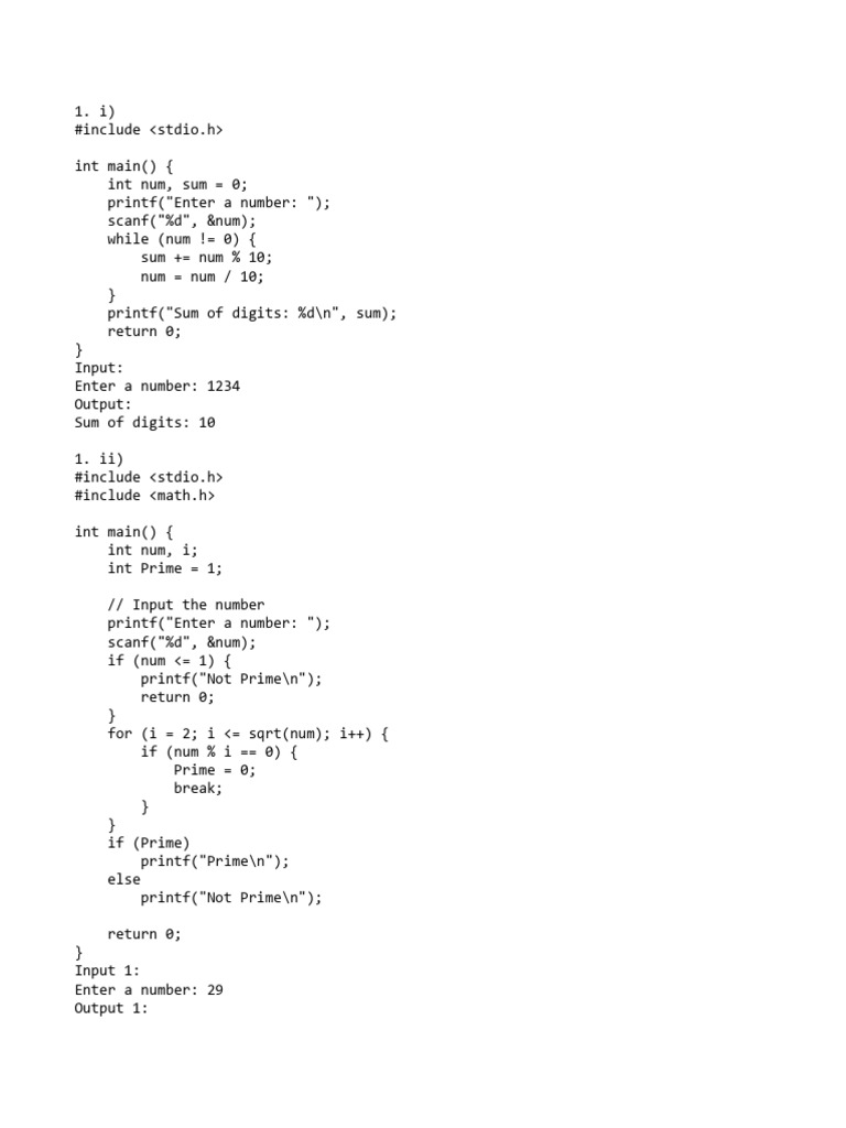 C Programs for Number Operations | PDF | Teaching Methods & Materials