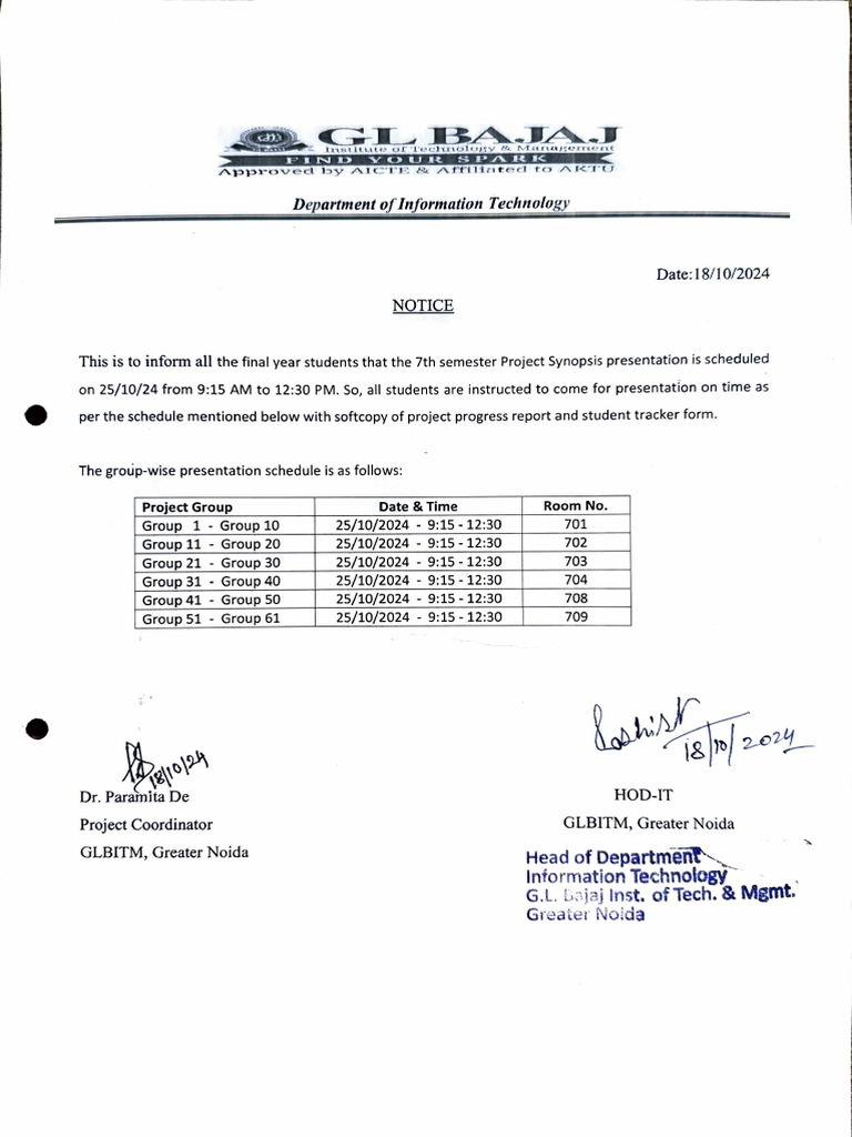 Notice 1st Presentation 7th Sem | PDF | Computers