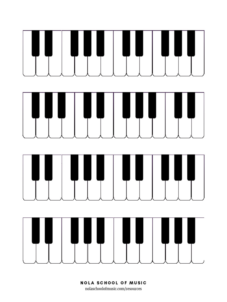 Blank Piano Keyboards Worksheet 2147548 | PDF