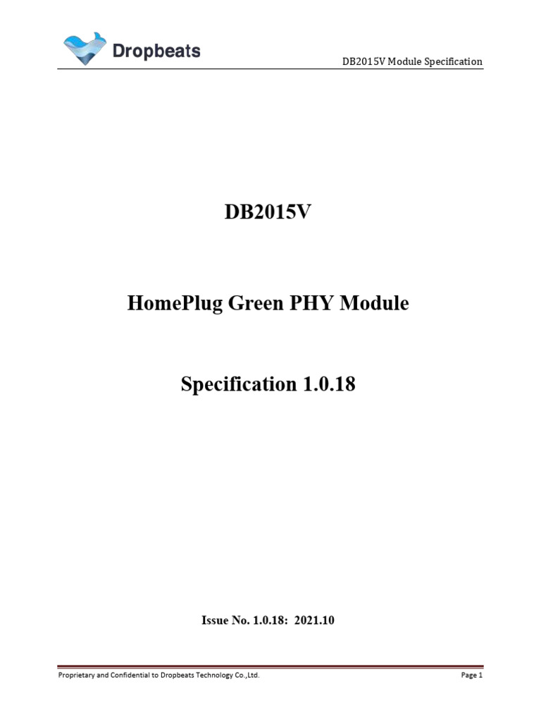 DB2015V Product Specification v1.0.17-BriefVersion | PDF | Electrical ...