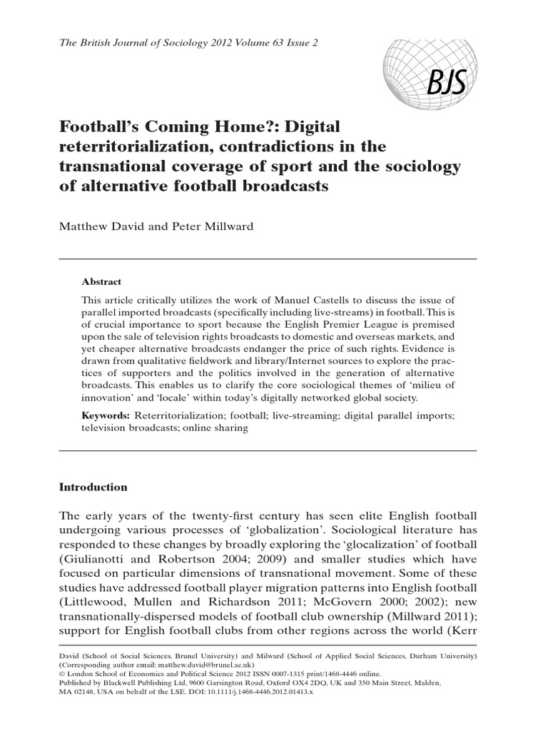 Football's Coming Home Digital Reterritorialization, Contradictions in ...