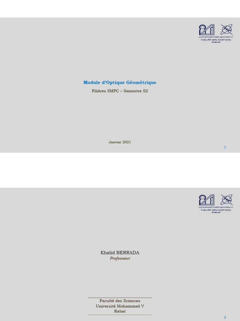 Introduction à l'Optique Géométrique | PDF | Réfraction | Optique