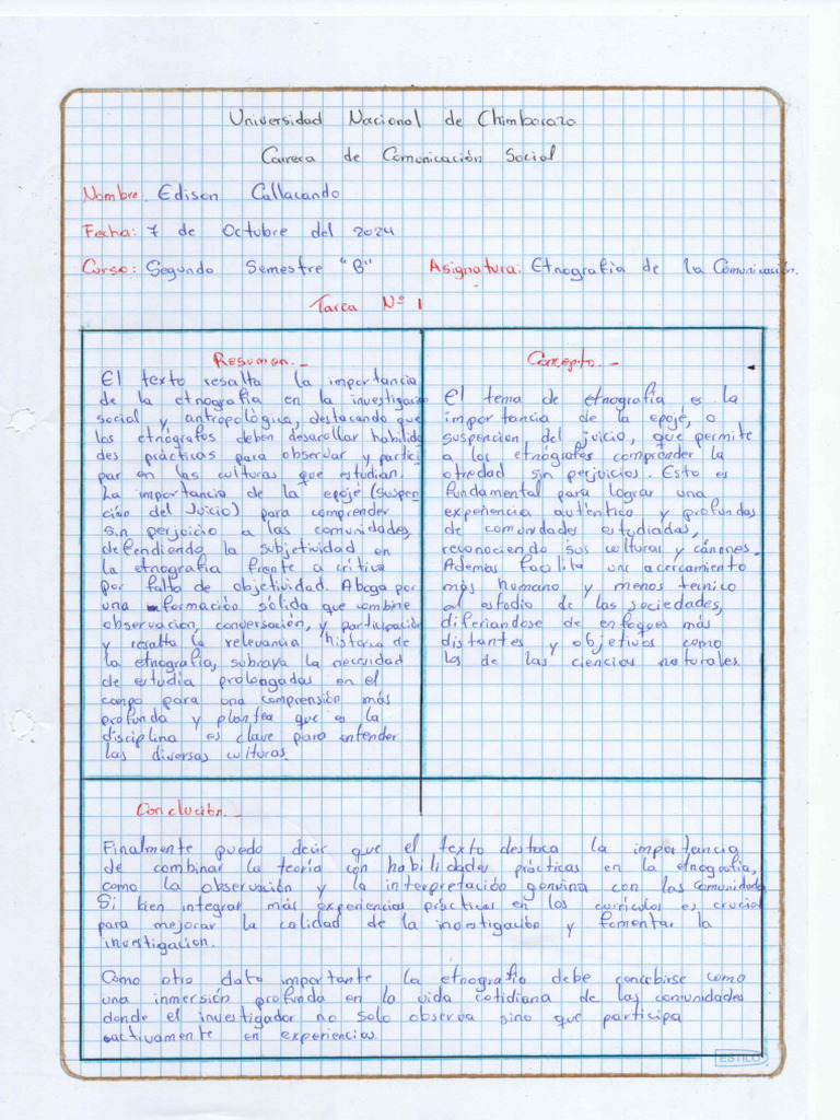 TAREA N_1 ETNOGRAFÍA | PDF
