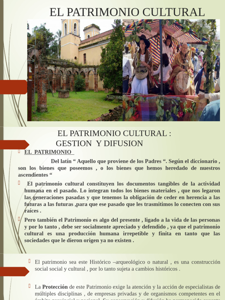 Gestión y Valoración del Patrimonio Cultural | PDF | Bienes (Ley ...