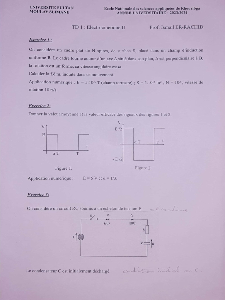 TD1_Electrocinétique2 | PDF