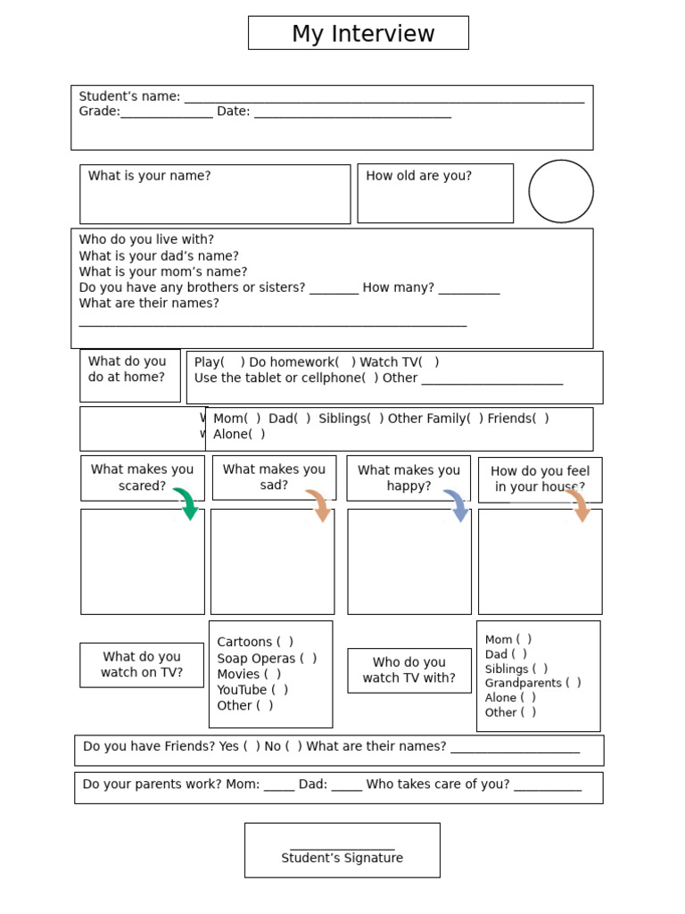 Initial Interview Elementary | PDF | Wellness