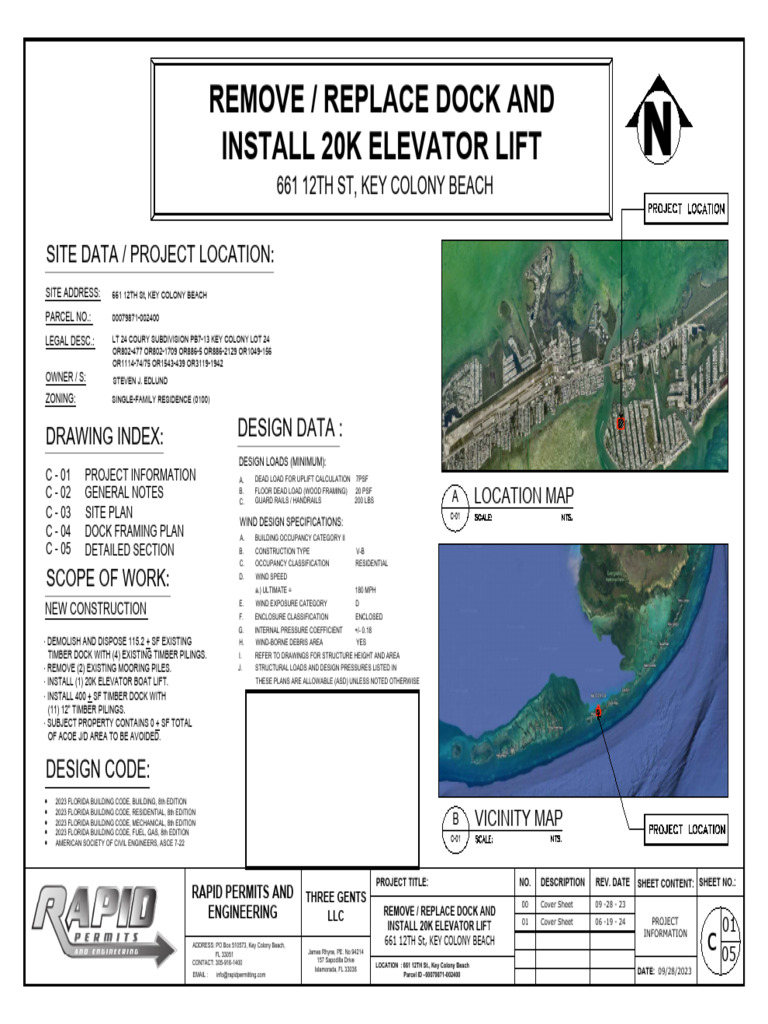 REV 04 Compilation of Plans - 661 12th ST (Dock and Boat Lift) - Sign ...