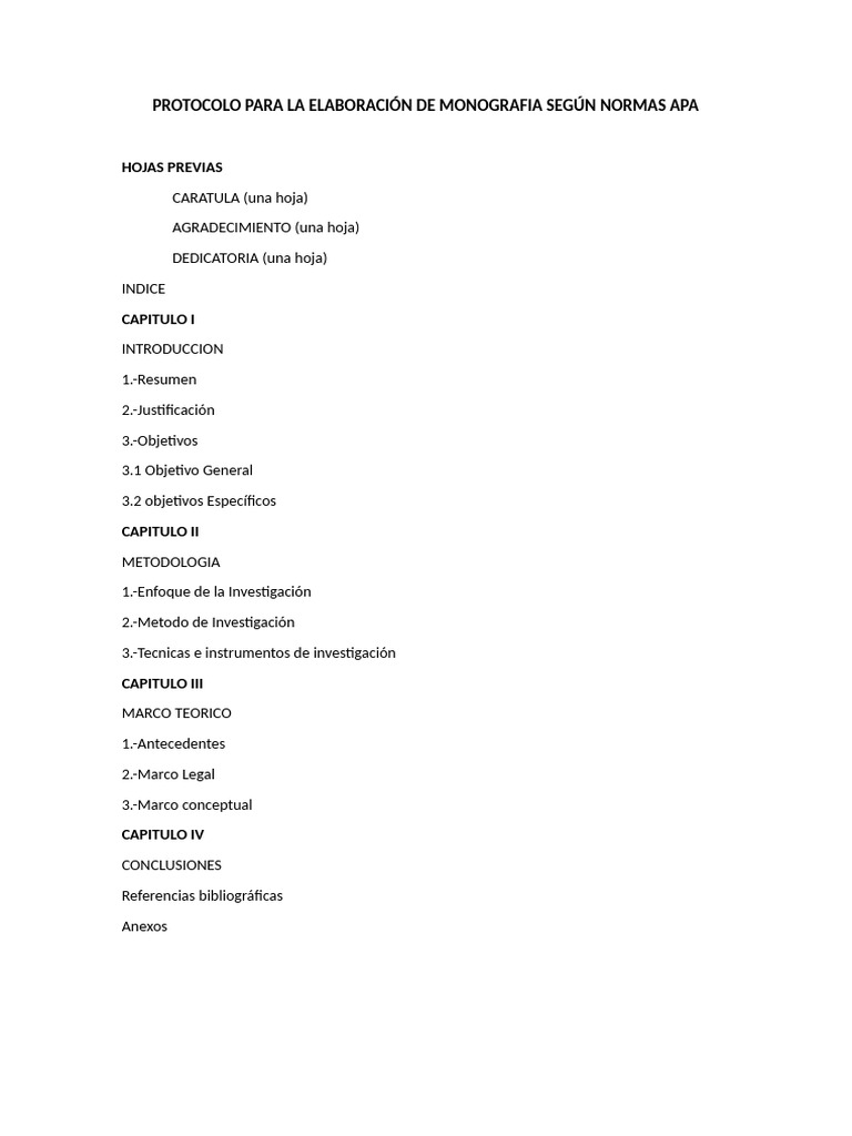 Protocolo para La Elaboracion de Monografia Según Normas Apa | PDF | Métodos y materiales de ...