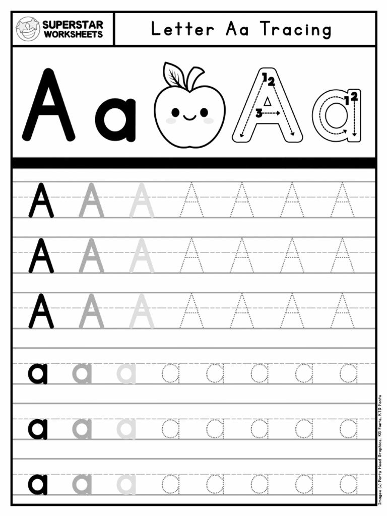 Letter Tracing Worksheet A | PDF