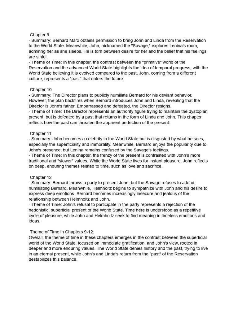 Time and Identity in Chapters 9-12 | PDF | Pleasure | Social Psychology
