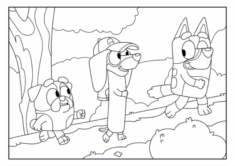 Bluey Winton Snickers Colouring Sheet | PDF