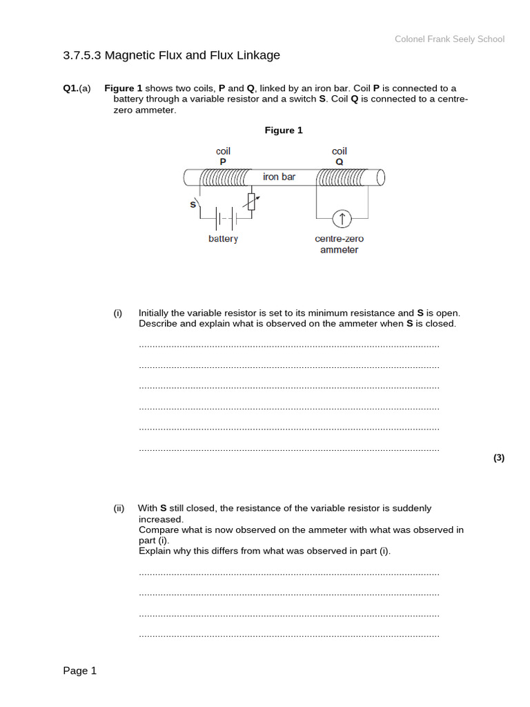 3.7.5.3 Magnetic Flux and Flux Linkage | PDF | Inductor | Large Hadron ...