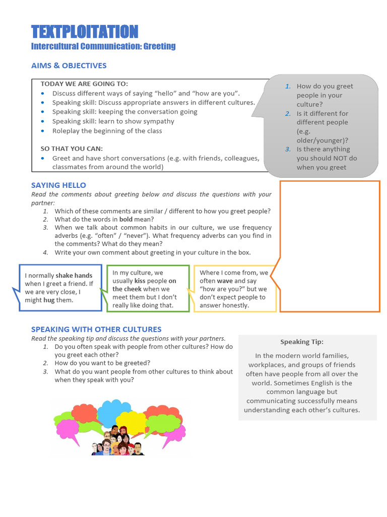 Intercultural Greetings and Conversations | PDF | Conversation | Human ...