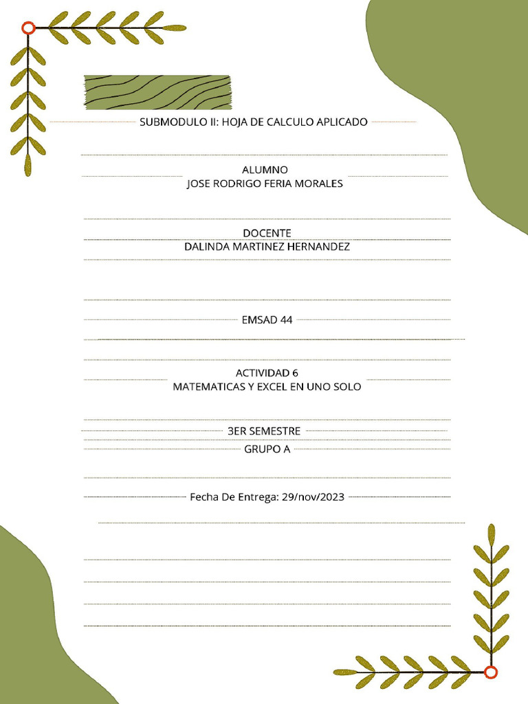 Act.6 Excel en Uno Solo | PDF
