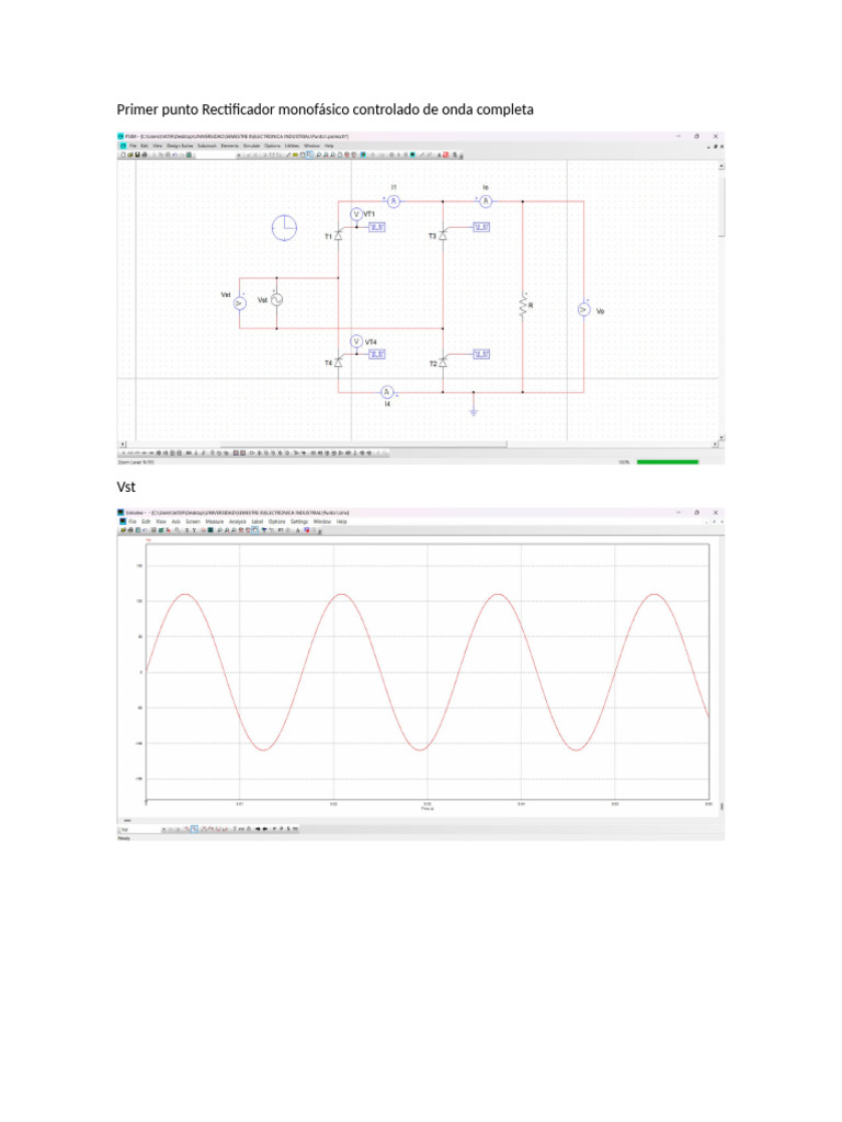 Primer Punto Rectificador Monofásico Controlado de Onda Completa | PDF