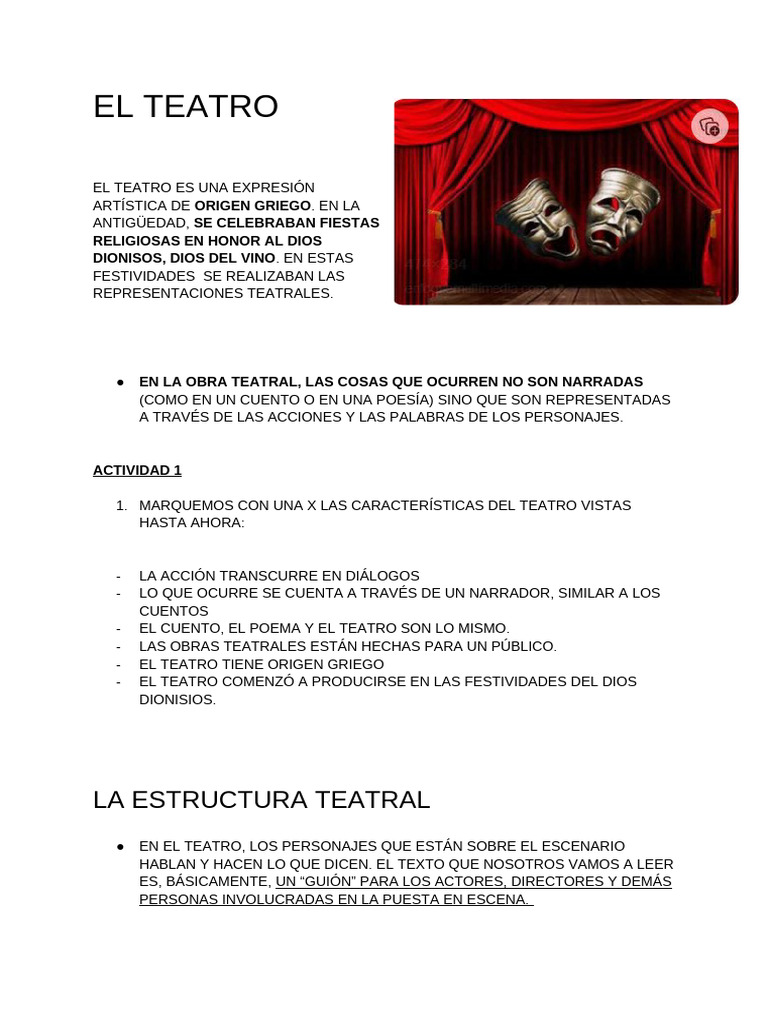 Introducción al Teatro para Niños | PDF | Teatro