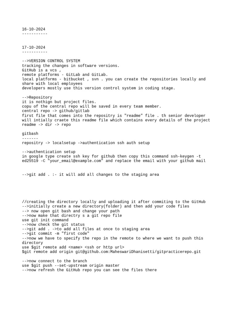 GitHub Version Control Setup Guide | PDF
