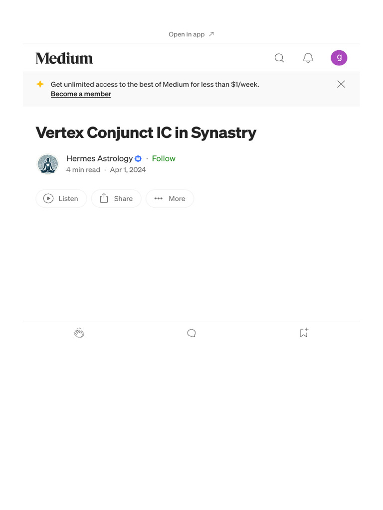 Vertex Conjunct IC in Synastry. When The Vertex of One Person Is - by ...