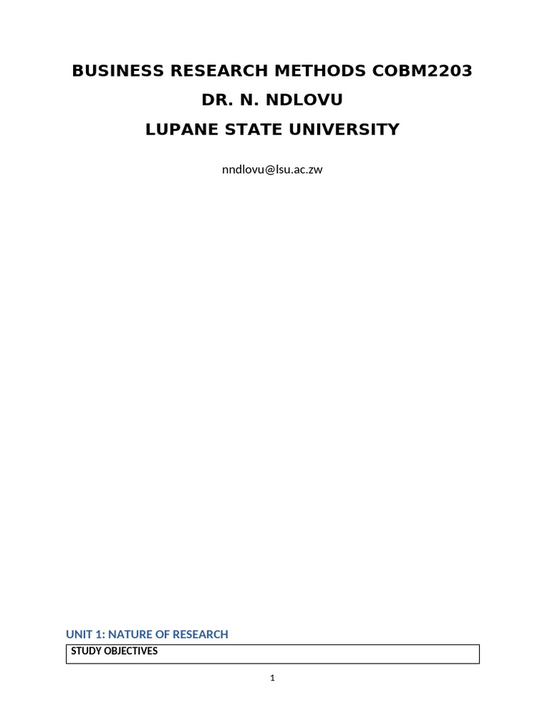 Business Research Methods Module Cobm2203 For 2023 | PDF | Methodology ...