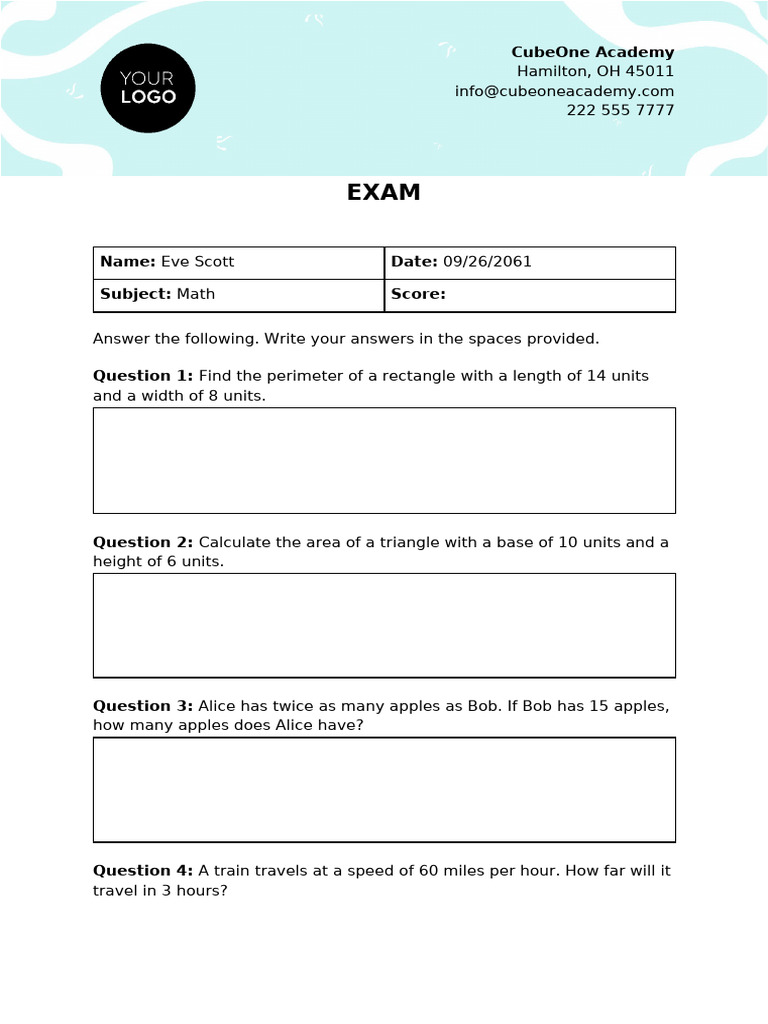 Basic-Exam-Template | PDF