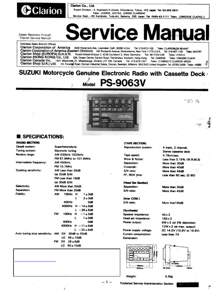 Clarion Radio Service Manual | PDF