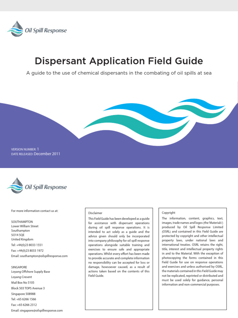 Dispersant Application Field Guide | PDF | Surfactant | Personal ...