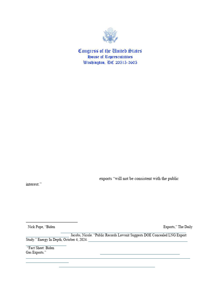 DOE Letter Re: LNG Studies, GAO Accusations | PDF | Liquefied Natural ...