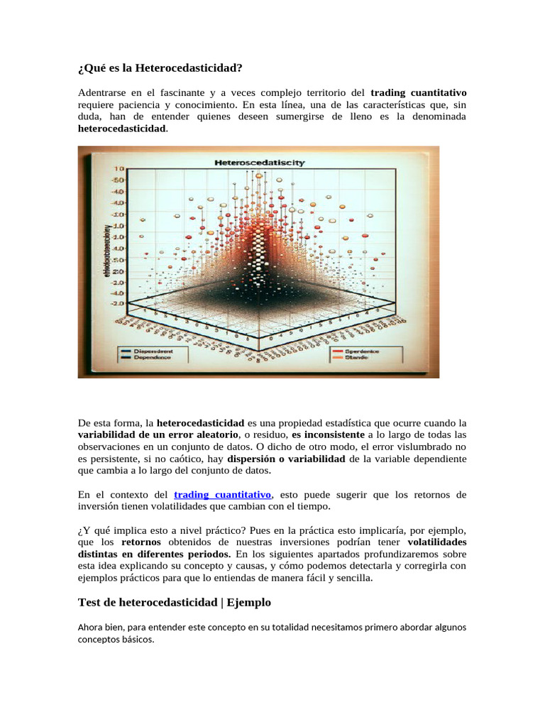 Heterocedasticidad | PDF | Volatilidad (Finanzas) | Análisis de regresión