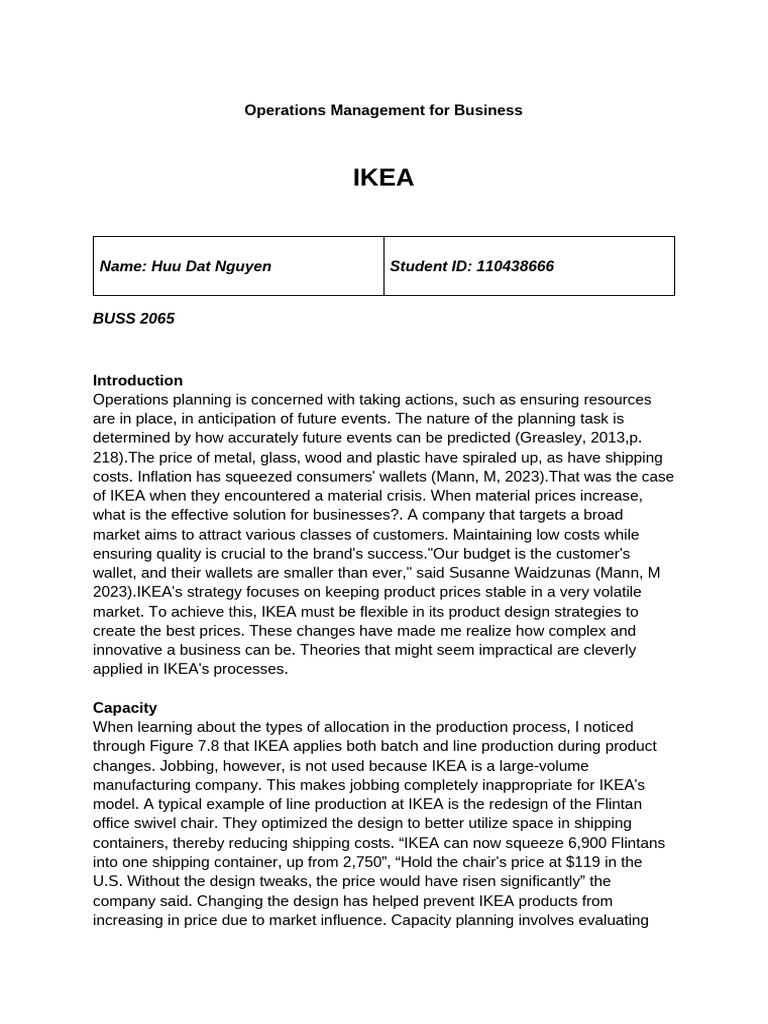 IKEA's Strategic Product Redesigns | PDF | Supply Chain | Inventory