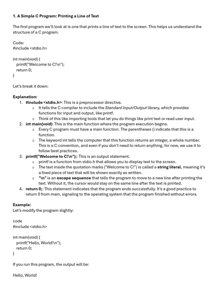C First Lecture Pdf Integer Computer Science C Programming Language