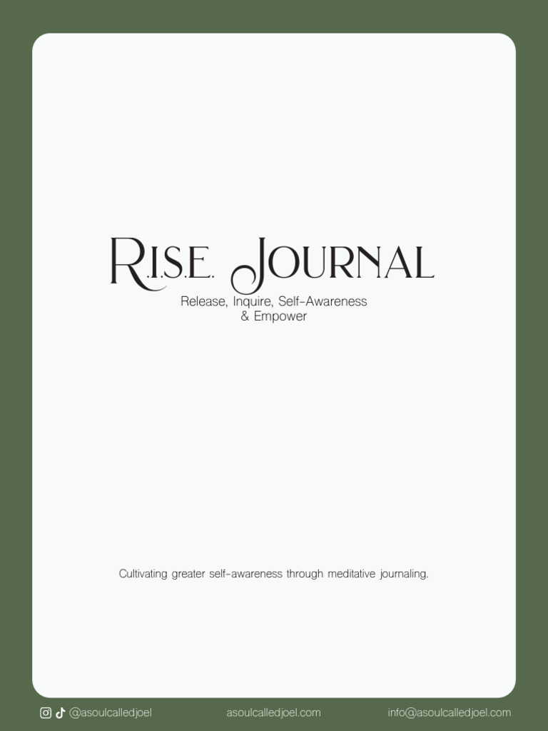 Asoulcalledjoel RISE JOURNAL | PDF | Self Awareness | Mind