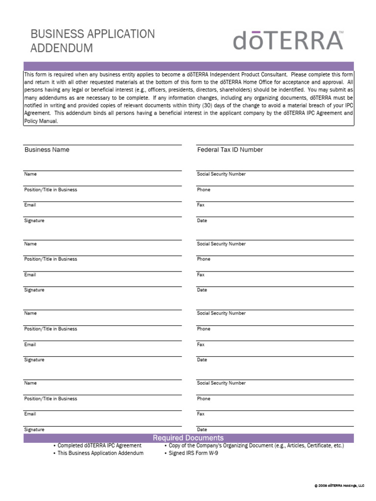 Business Application Addendum 1 1 | PDF | Business