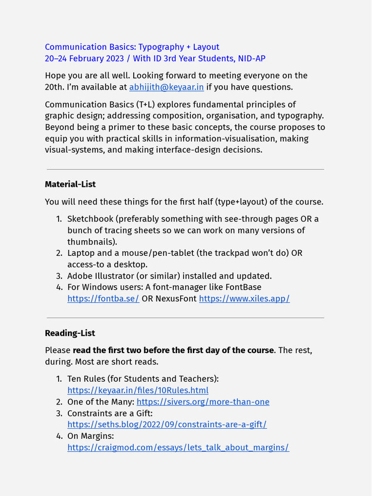 Communication Basics - Typography - Layout (2023) | PDF | Page Layout | Computing