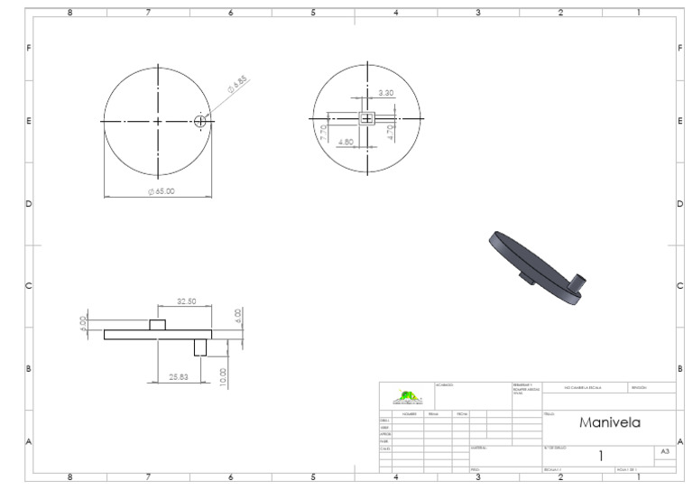 1 Manivela: Acabado: Rebarbar Y Romper Aristas Vivas No Cambie La ...