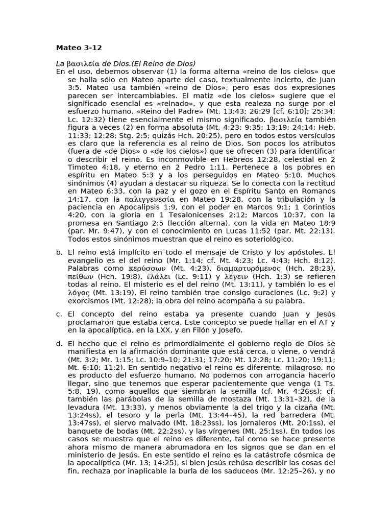 Mateo 3-12 | PDF | Jesús | Evangelio de Mateo