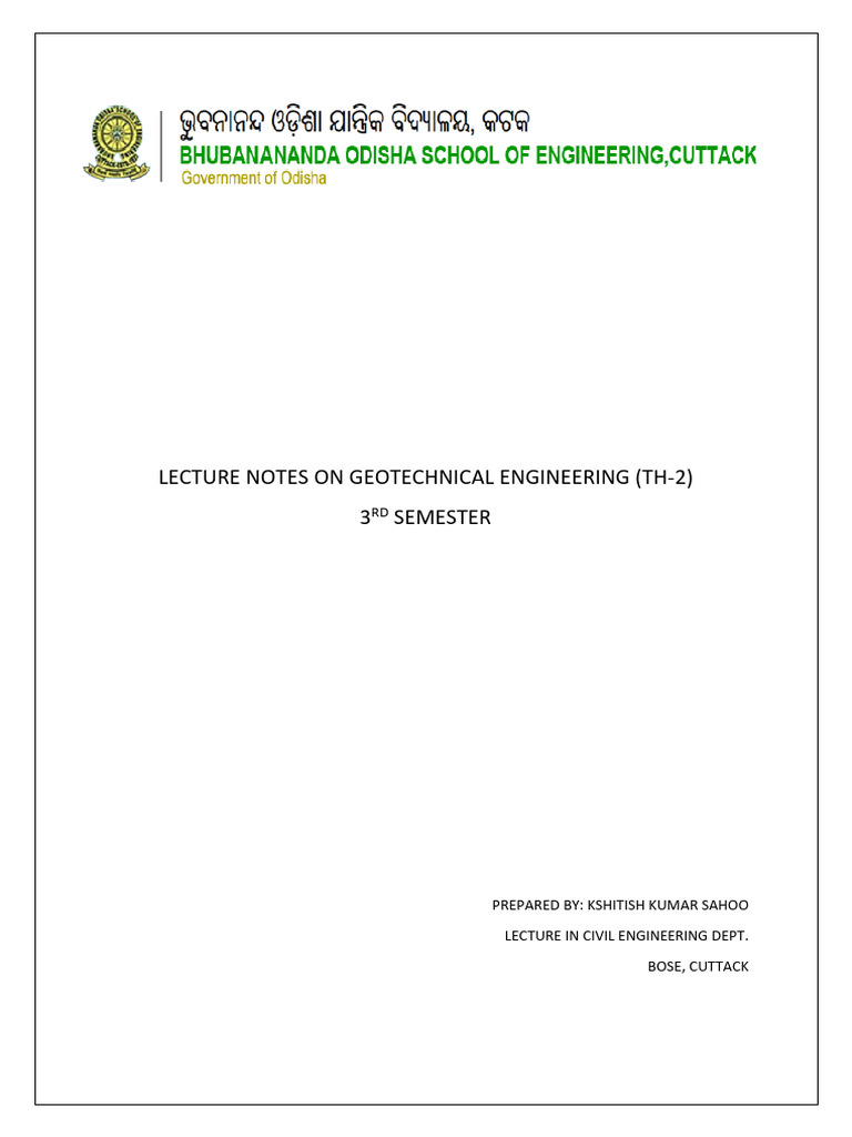 Gte Notes (Kks) | PDF | Soil Mechanics | Geotechnical Engineering