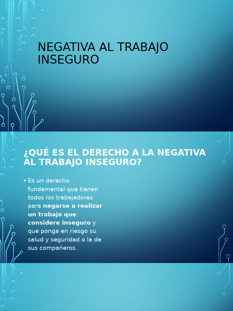Negativa Al Trabajo Inseguro | PDF