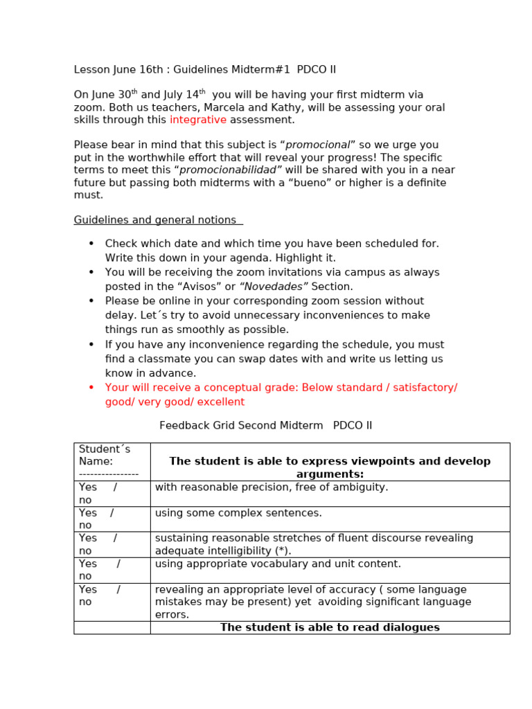 2021 Guidelines For First Midterm Exam PDCO II - Final Version | PDF | Human Communication ...