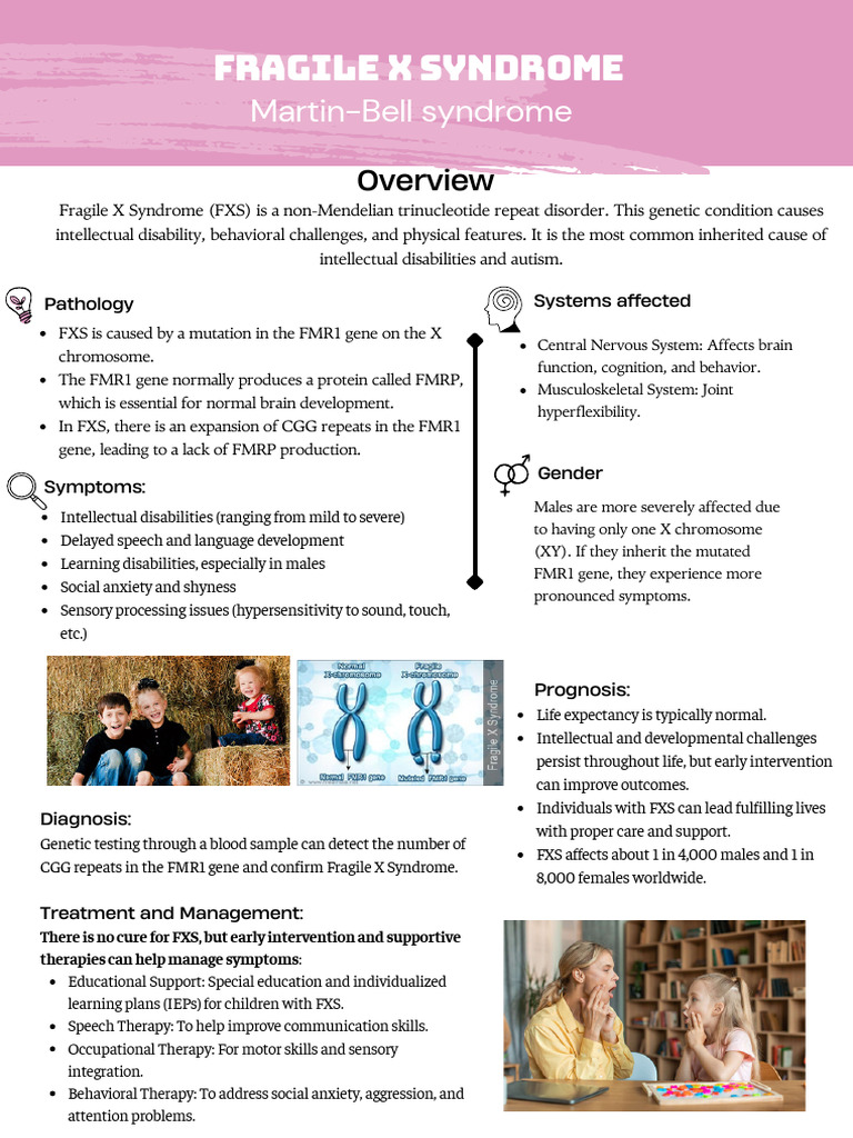 Fragile X Syndrome-fact sheet (2)-1 | PDF | Clinical Medicine | Causes ...