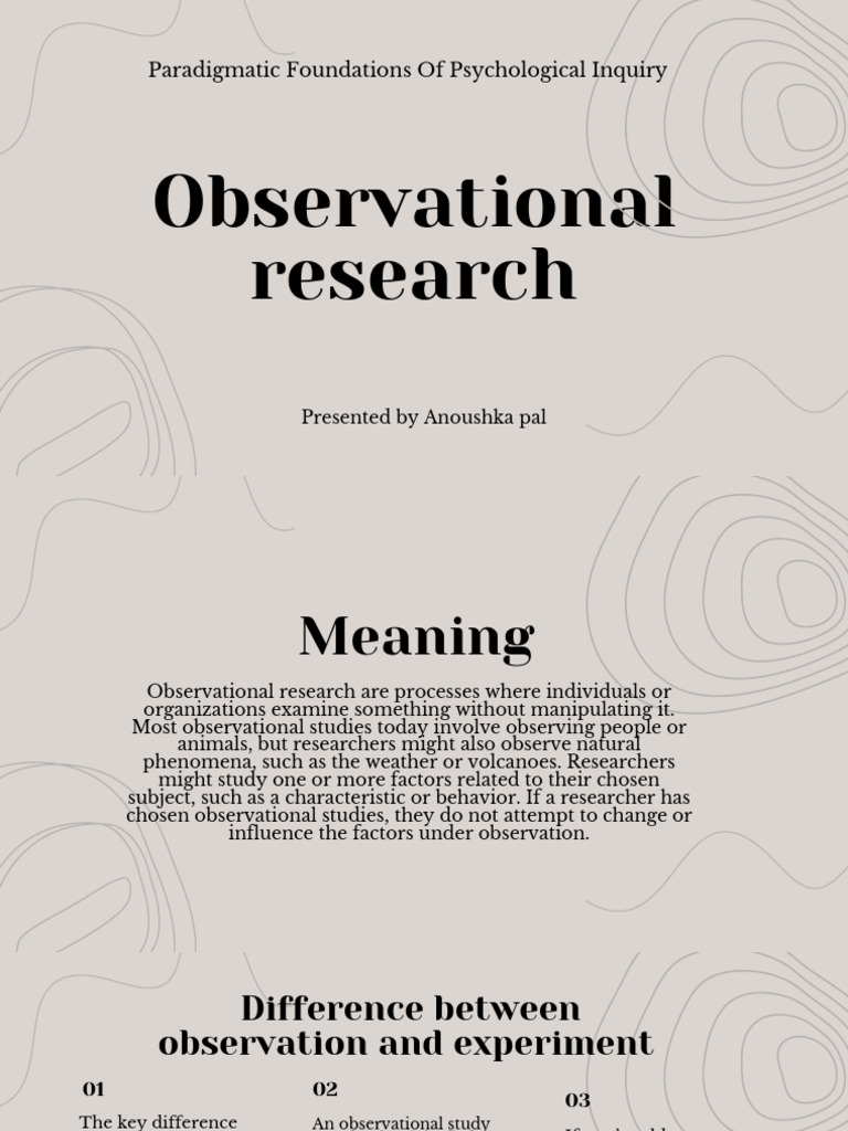 Observational Research Basics | PDF | Experiment | Child Care