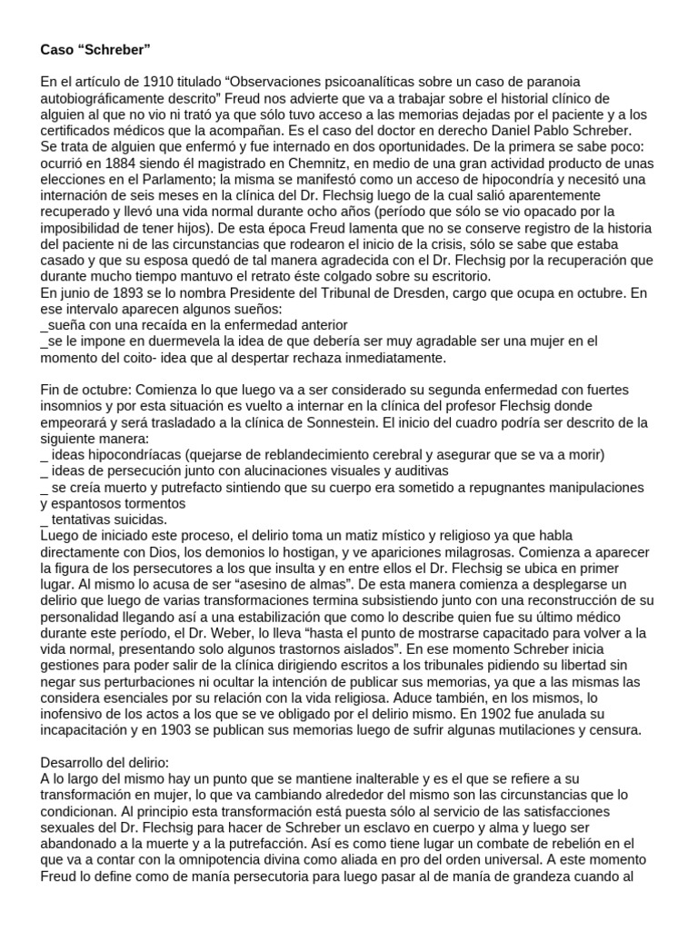 Análisis del Caso Schreber en Freud | PDF | Jacques Lacan | Dios