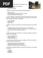 Alberta Driving Test Practice 300 Questions | PDF | Traffic | Traffic Light