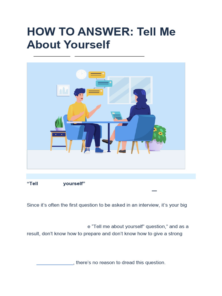 How To Answer - Tell Me About Yourself | PDF | Job Interview