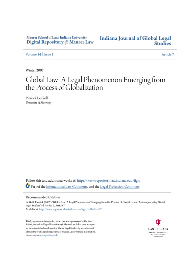 Global Law & Globalization | PDF | International Law | Arbitration