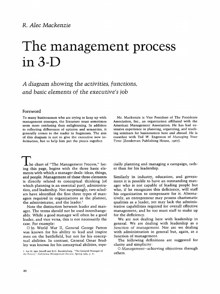 1 the Management Process in 3D | PDF