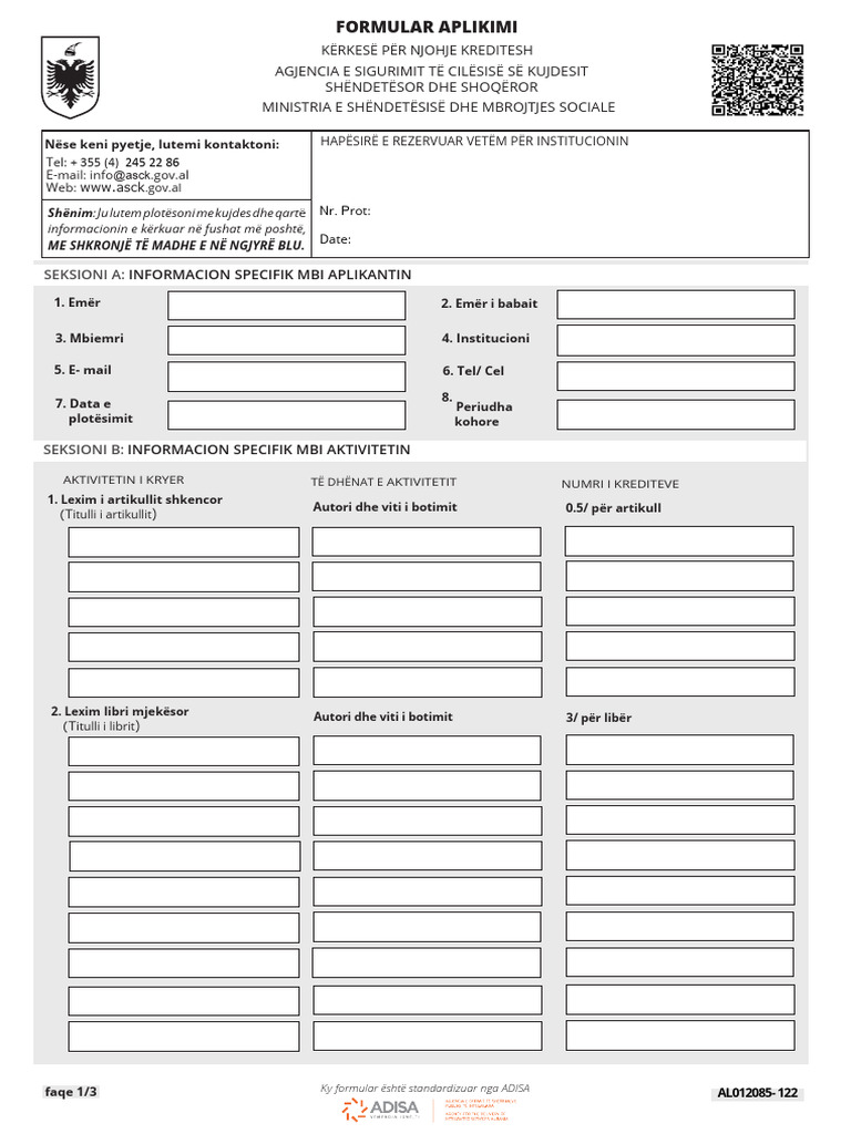 Kerkese Per Njohje Kreditesh | PDF