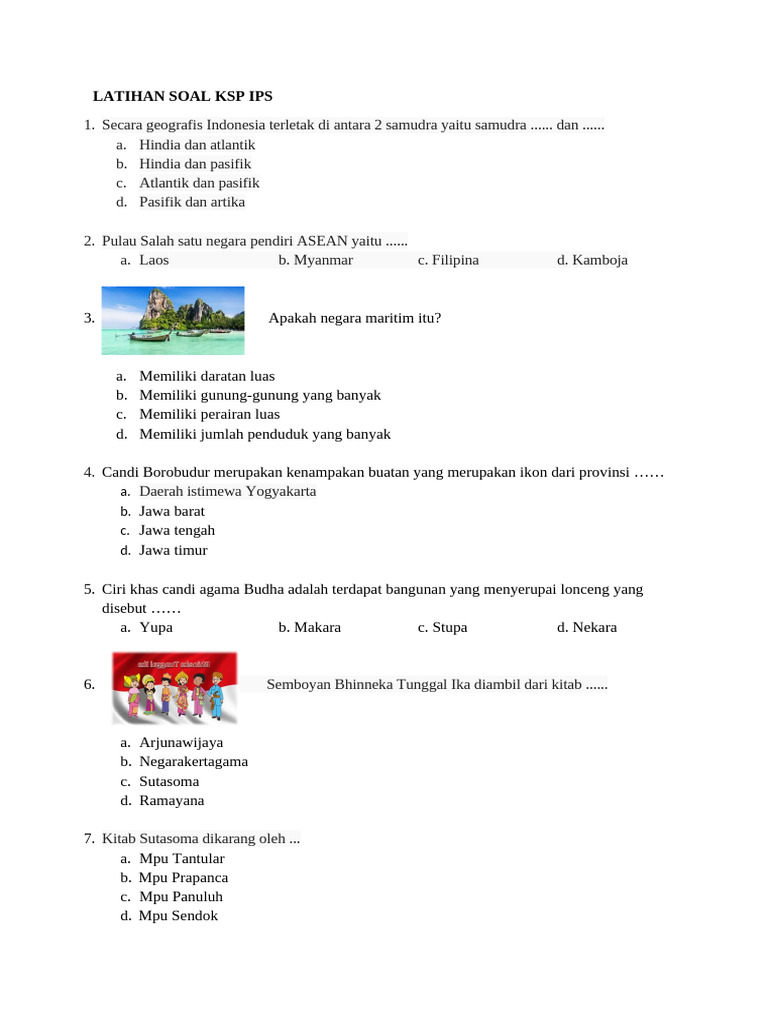 LATIHAN SOAL KSP IPS Fik | PDF