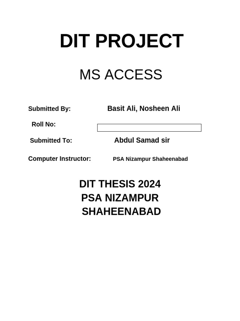 MS Access Project Overview 2024 | PDF